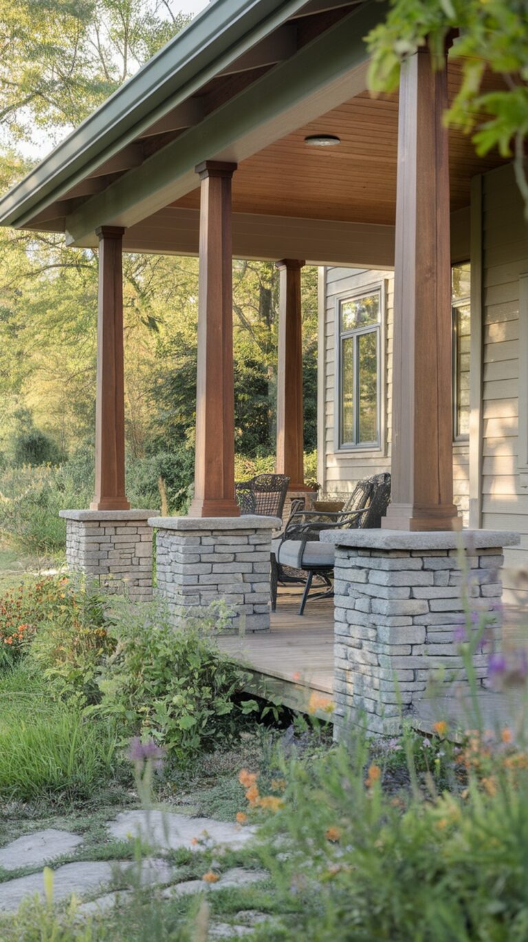17 Stunning Cedar Post Stone Porch Ideas to Transform Your Home