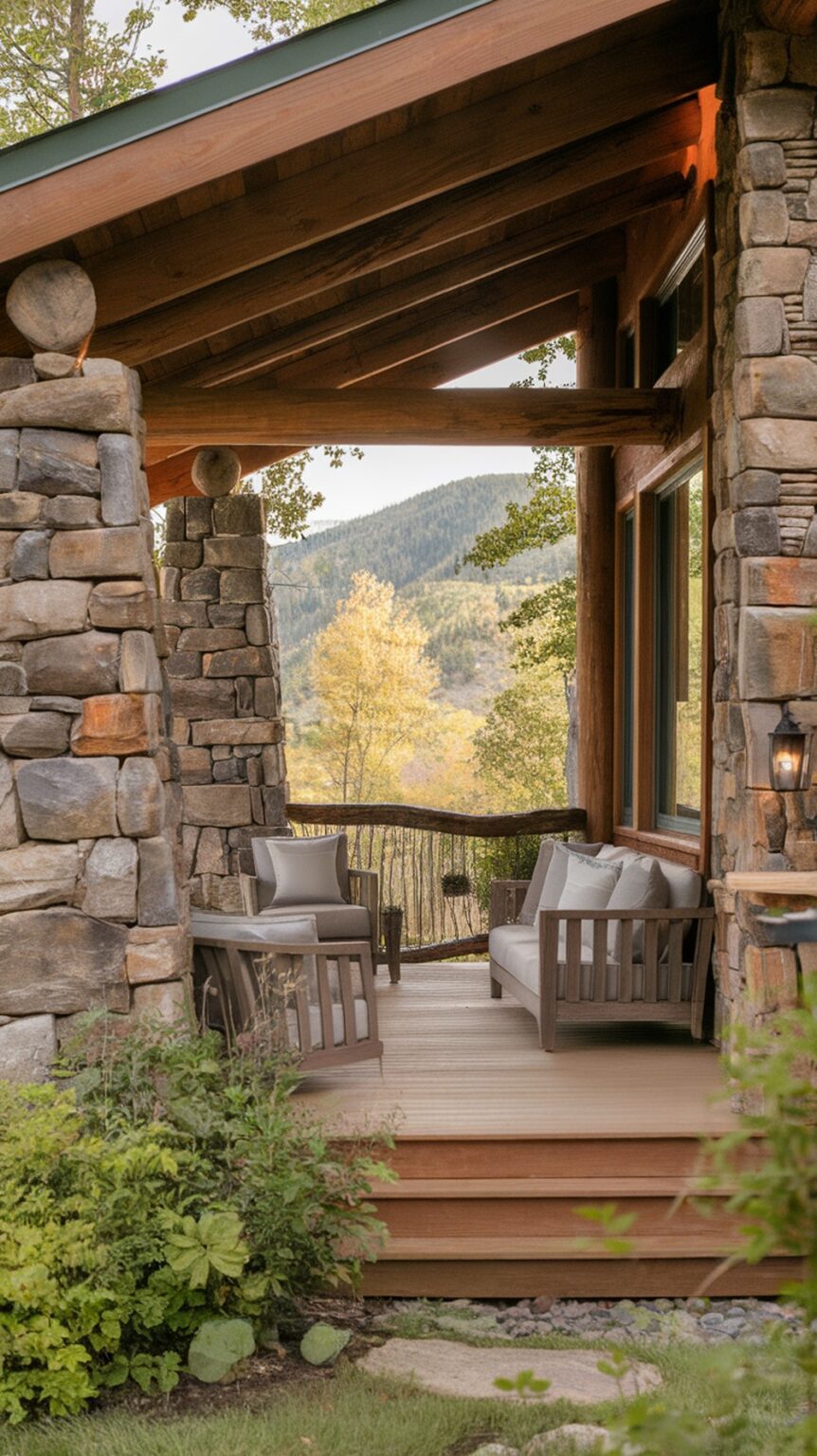 17 Stunning Cedar Post Stone Porch Ideas to Transform Your Home