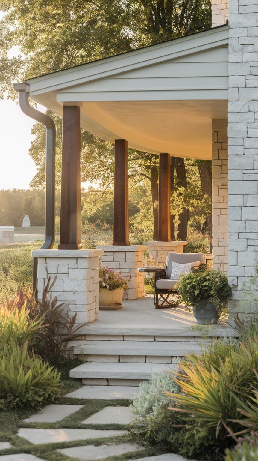 17 Stunning Cedar Post Stone Porch Ideas to Transform Your Home