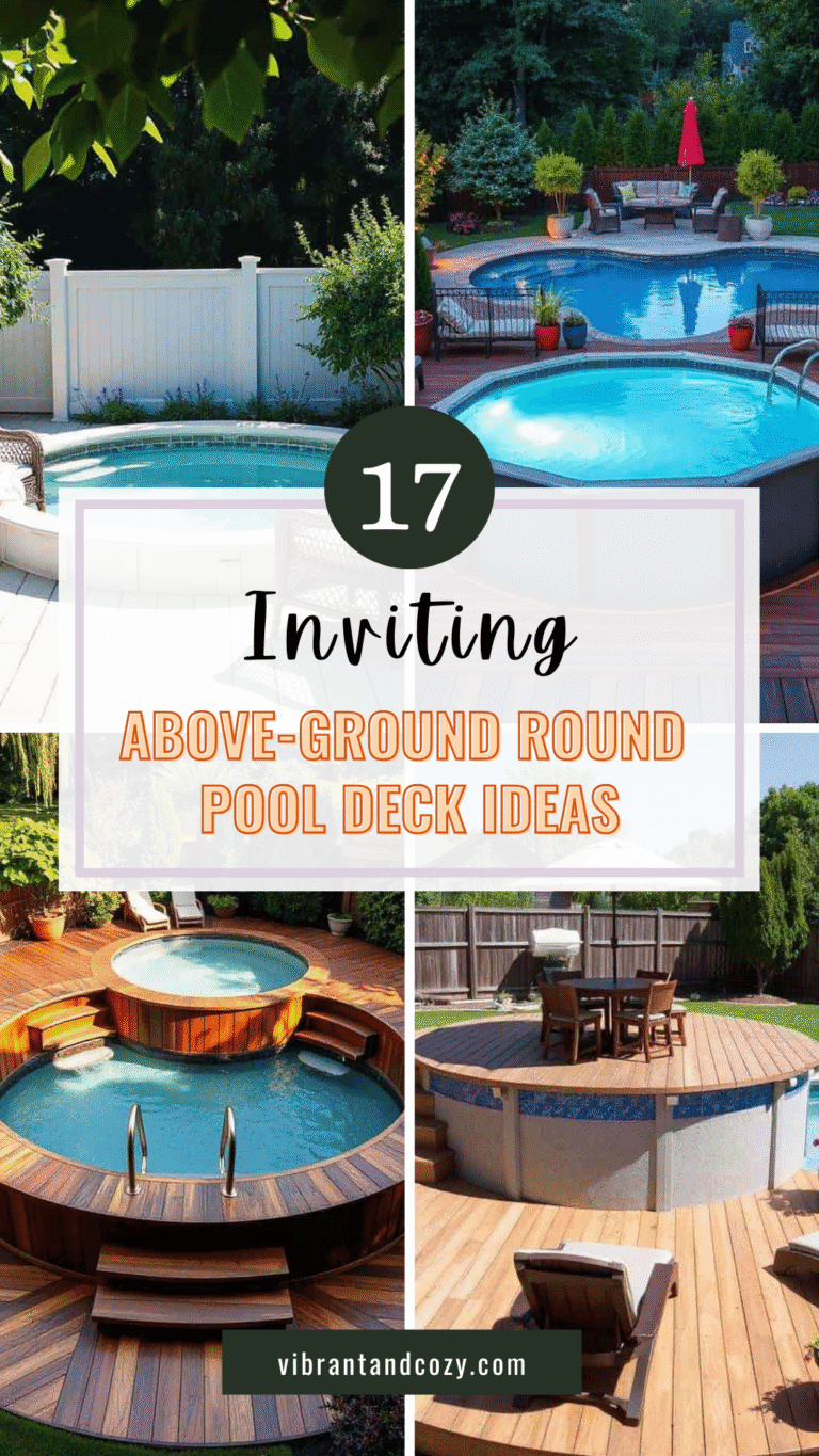17 Inviting Above-Ground Round Pool Deck Ideas For A Cozy Backyard Retreat}