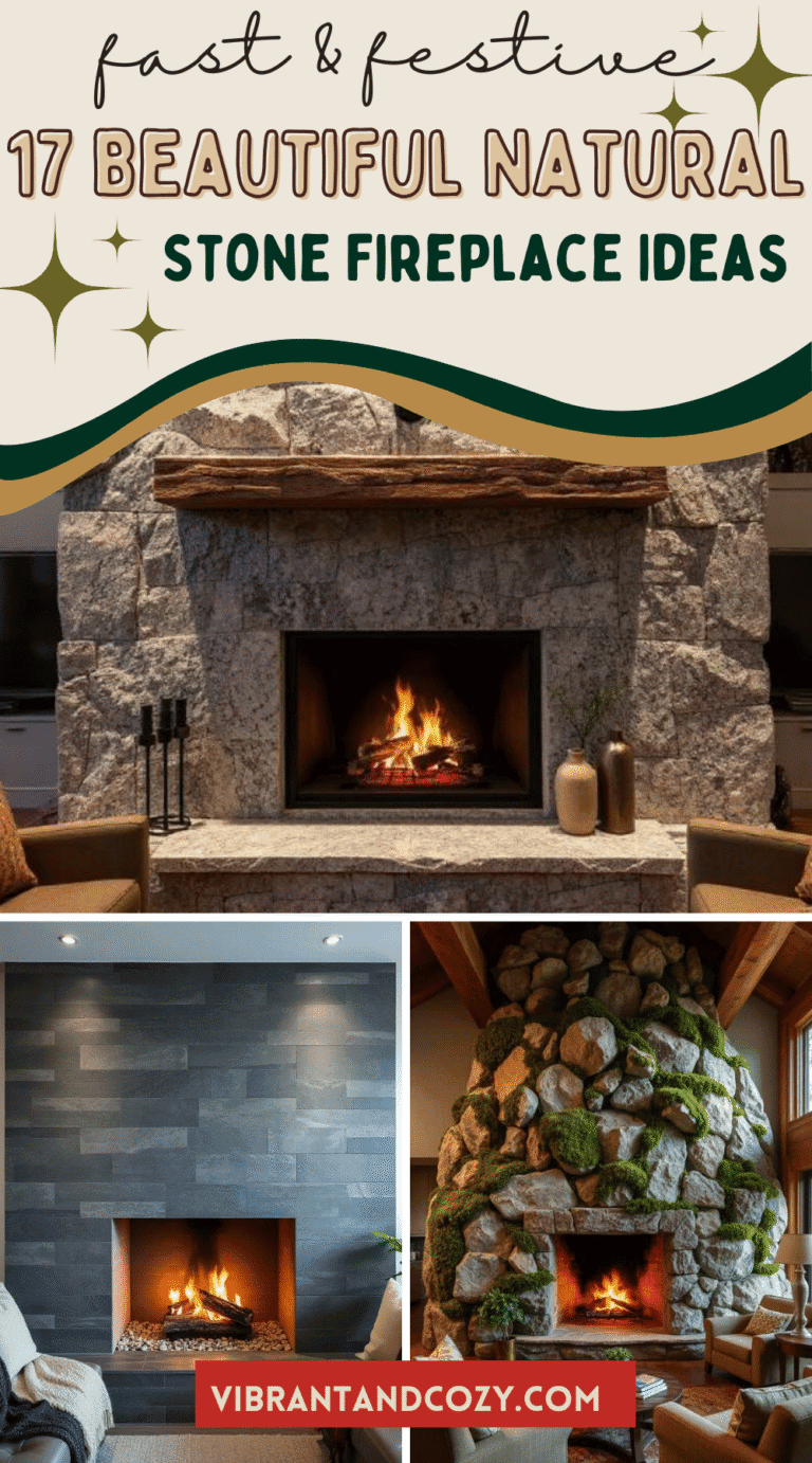 17 Beautiful Natural Stone Fireplace Ideas to Add Warmth and Texture to ...