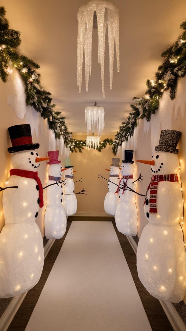 17 Whimsical Snowman Hallway Decoration Ideas To Warm Your Winter