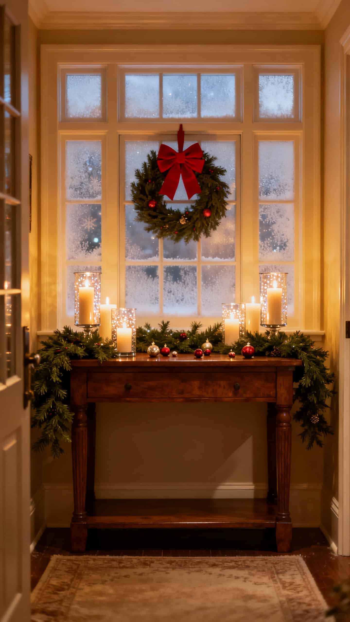 17 Charming Christmas Entryway Table Decor Ideas For A Festive First ...
